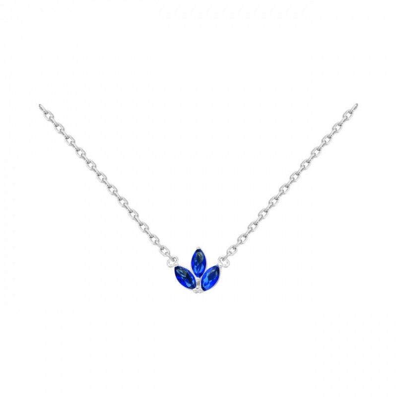 COLLIER 42CM AGT 3 NAVETTES OZ BLEU SAPHIR - RM France